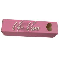 China Luxury Custom Printing Pink Fold Cosmetics Lip Gloss Packaging Lipstick Paper Box With Heart Shape for sale