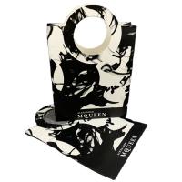 China Custom Print Black Round Handle Shopping Paper Bag With Your Own Logo for sale