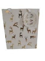 China Customized gold foiled logo paper gift shopping bag for sale