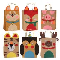 China Factory custom brown kraft paper package gift bag animal paper bags for sale