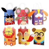 China Factory custom brown kraft paper package gift bag animal paper bags for sale