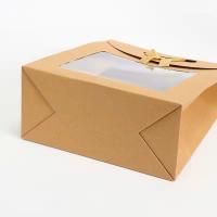 China wholesale custom recycled flat bottom small food paper bag shopping packaging bag brown kraft paper bag with clear window for sale