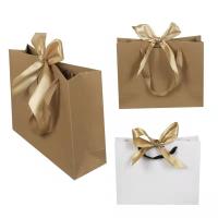China luxury custom printed paper gift shopping bag brown kraft paper bag with your own logo for clothing jewelry for sale