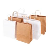 China luxury custom printed paper gift shopping bag brown kraft paper bag with your own logo for clothing jewelry for sale