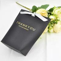 China cardboard Thank You Paper Bags Gravure printing For Small Business for sale