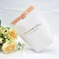 China cardboard Thank You Paper Bags Gravure printing For Small Business for sale