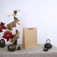 China brown craft Promotional Paper Bags Zipper Top for Shoes clothing for sale