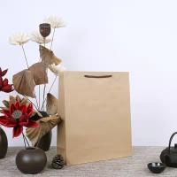 China brown craft Promotional Paper Bags Zipper Top for Shoes clothing for sale