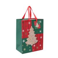 China Food Grade Paper Kraft Christmas Gift Bags 230gsm 250gsm Ribbon Handle for sale