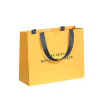 China Food Grade Paper Kraft Christmas Gift Bags 230gsm 250gsm Ribbon Handle for sale