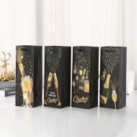 China Luxury Custom Printed Paper Bags For Wine Retail Shopping for sale