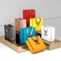 China Coated Paper Custom Printed Gift Bags With Handle Offset printing for sale