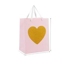 China CMYK 4 Color Custom Printed Paper Bags Boutique Pink Jewellery Paper Bags for sale