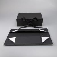 China Durable T Shirt Black Rigid Gift Box , Hoody Cardboard Box With Flap Lid for sale