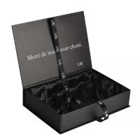 China Cosmetic Black Rigid Cardboard Box Packaging Foldable Multiscene for sale