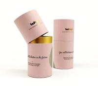 China Durable Cosmetic Cylindrical Paper Tube Box , Perfume Paper Cylinder Packaging And Bottle for sale