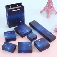 China Custom Print Logo Cardboard Fancy Packaging Box For Jewelry Box And Paper Bag Set for sale