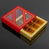 China Luxury Chocolate Food Packaging Box With Window CMYK/Pantone Printing 8 9 12 Grid Fold for sale