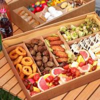 China Wholesale Picnic Food Container Paper Box Packaging With Lid And Dividers for sale