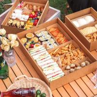 China Wholesale Picnic Food Container Paper Box Packaging With Lid And Dividers for sale