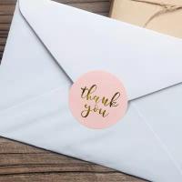 China Gratitude and Thank You Round Pink Gold Hot Stamp Label for Seal Sticker Customized Manufacturing for sale