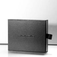 China Rectangular Cardboard Exquisite Gift Black Embossing Foil Logo Drawer Box for Products for sale