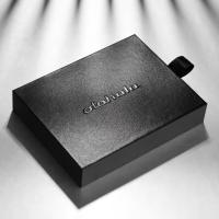 China Rectangular Cardboard Exquisite Gift Black Embossing Foil Logo Drawer Box for Products for sale