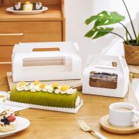 China Custom Wholesale Disposable Food Packaging Box Swiss Roll Cake Box Supply for sale