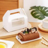China Custom Wholesale Disposable Food Packaging Box Swiss Roll Cake Box Supply for sale