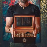 China Luxurious Wooden Cigar Box Set Elite Collection Rigid Packaging Boxes for sale