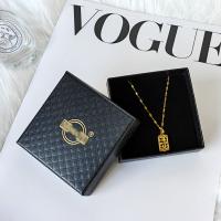 China Gift and Jewelry Black Necklace Rigid Box Single Side Coating Base And Lid Box for Packaging for sale
