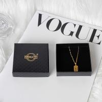 China Gift and Jewelry Black Necklace Rigid Box Single Side Coating Base And Lid Box for Packaging for sale