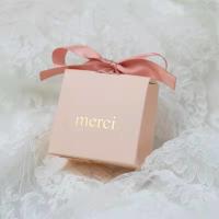 China Customizable Candy Chocolate Wedding Food Packaging Box Eco Friendly With Ribbon Bow for sale