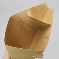 China Custom Print Logo Biodegradable Paper Triangle Packaging Waffle Cone Holder Crepe Take Away Box for sale