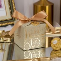 China Wholesale Luxury Gold and Silver Card Logo Food Packaging Box Custom Color Wedding Candy Chocolate for sale