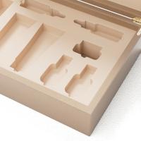 China Customized Luxury PU Leather Flap Gold Hot Stamp Logo Skincare Kit Box Beauty Wrapping Box for sale