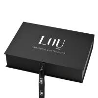 China Matte Laminated Wig Cosmetic Makeup Box with Ribbon Satin Lined Luxury Magnetic Flip Cardboard Packaging Box for sale