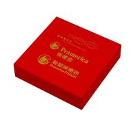 China Red Velvet Gold Hot Stamp Logo Rigid Packaging Box Luxury Gold Coin Collection Elegantly Designed for sale