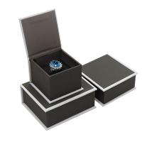 China Customizable Magnetic Closure Rigid Black Gift Box For Jewelry And Gifts for sale