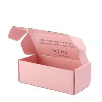 China Custom Folding Corrugated Cardboard Grooming Supplies Box Pink Beauty Wrapping Shipping Box for sale