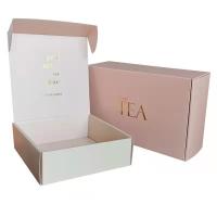 China Custom Folding Corrugated Cardboard Grooming Supplies Box Pink Beauty Wrapping Shipping Box for sale