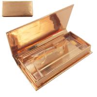 China Glossy Finish Custom Magnet Flip Rigid Packaging Boxes Eyelash Cosmetics Box With Ribbon for sale