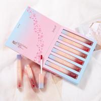 China Eco Friendly Custom Printed Lipstick Lip Gloss Set Cosmetic Box Makeup Gift Box With Glossy Lamination for sale