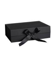 China Customized Elegant Magnetic Folding Cardboard Rigid Box Makeup Box With Ribbon for sale