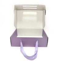 China Customizable Printing Logo Clothes Corrugated Folding Cardboard Shipping Box Durable with Ribbon Handle for sale