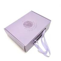 China Customizable Printing Logo Clothes Corrugated Folding Cardboard Shipping Box Durable with Ribbon Handle for sale