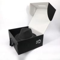 China Custom Folding Corrugated Cardboard Black Shipping Hat Box Durable for sale