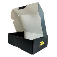 China Custom Folding Corrugated Cardboard Black Shipping Hat Box Durable for sale