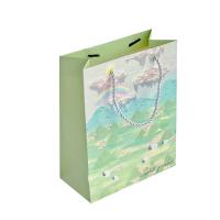 China Creative oil painting gift bag, artistic tote bag, exquisite festival men's and women's birthday bouquet packaging, gift paper bag for free for sale