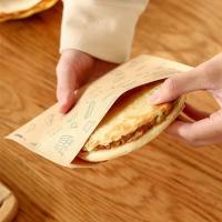 China Custom Printed Paper Bags Kraft Paper Oil Proof Disposable Take Away Barbecue Shaobing (Baked Cake in Griddle) Pancake Food Package Snack Bag for sale